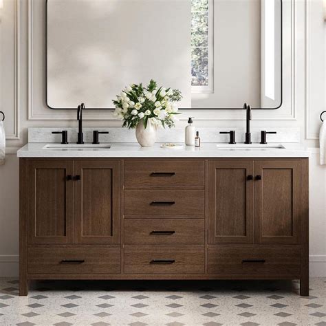 Ariel Cambridge 72 In Double Sink Freestanding Bathroom Vanity In