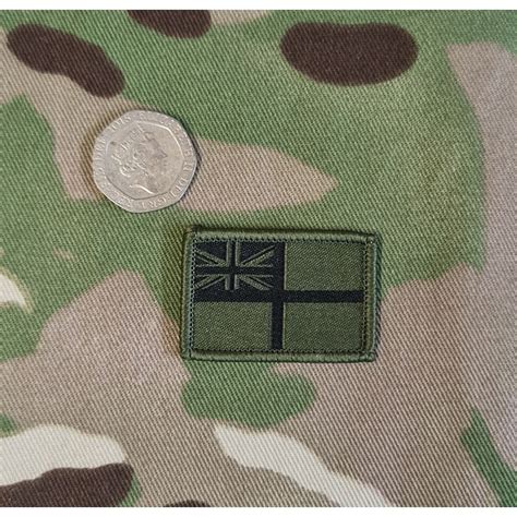 Miniature Mini Small Subdued Royal Navy Ensign Flag Patch Rustic