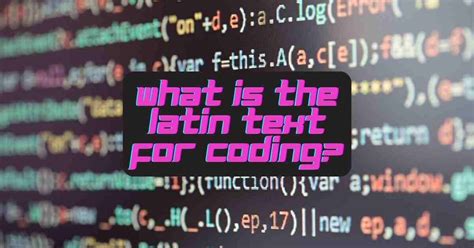 What Is The Latin Text For Coding Lipsum Hub