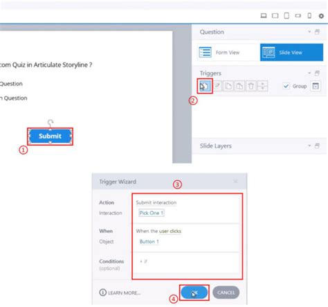how to create a custom quiz in articulate storyline 360