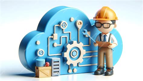 Premium Photo 3d Icon Of Cloud Computing Engineer Optimizing