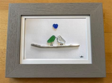 Framed Sea Glass Art Picture Customize And Personalize To Etsy