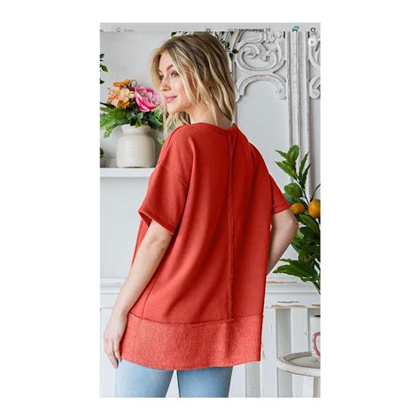 Solid Rust Short Sleeve Plus Size Top Meandmommyscloset