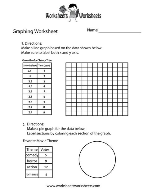 Make A Graph Worksheet Printable Graphing Worksheets Practices Worksheets Kindergarten