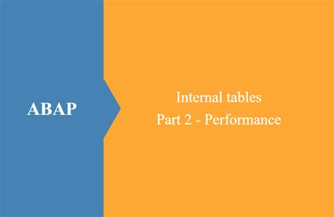 abap internal tables performance