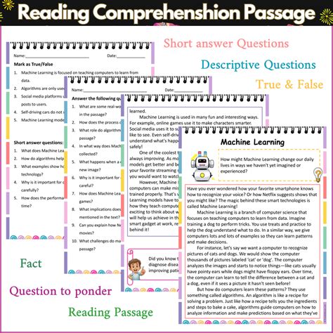 Machine Learning Reading Comprehension Passage And Questions Printablebazaar
