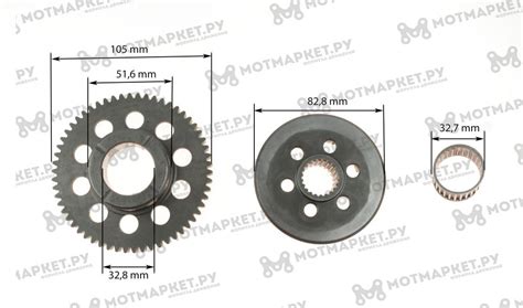 Бендикс (обгонная муфта) в сборе с шестерней ZS177MM(NC250) (водянка ...