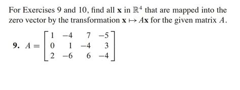 Solved In Exercises With T Defined By T X Ax Find A Chegg
