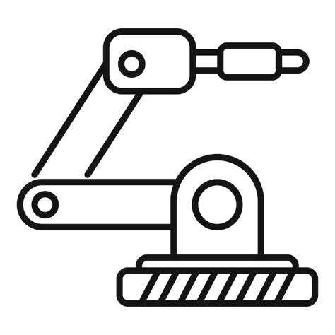 Premium Vector Industrial Robotic Arm Line Icon
