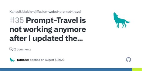 Prompt Travel Is Not Working Anymore After I Updated The Extension Issue Kahsolt Stable