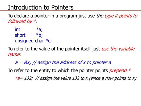 Ppt A Pointer Is A Variable Whose Contents Is The Address Of Another Variable Powerpoint