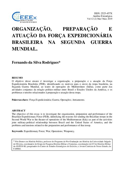 Pdf Organização Preparação E Atuação Da Força Expedicionária