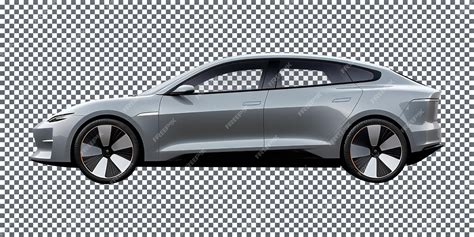 투명 한 배경에 고립 된 빈 현대 자동차 측면 보기 프리미엄 Psd 파일