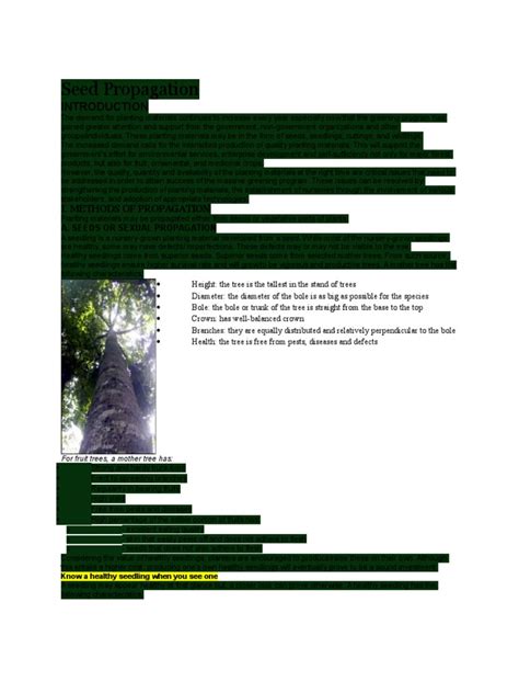 Seed Propagation I Methods Of Propagation A Seeds Or Sexual