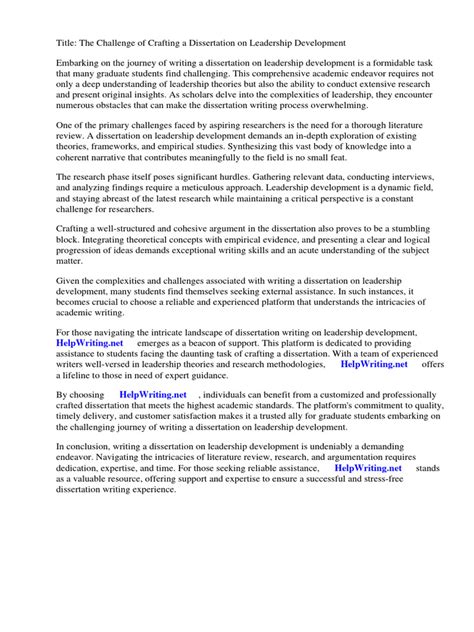 Dissertation On Leadership Development Pdf Leadership Theory
