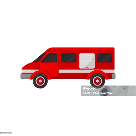 레드 불 반 비상 차량 흰색 배경에 사이드 뷰 벡터 일러스트 레이 션 교통수단에 대한 스톡 벡터 아트 및 기타 이미지 교통수단 구조 기계류 Istock