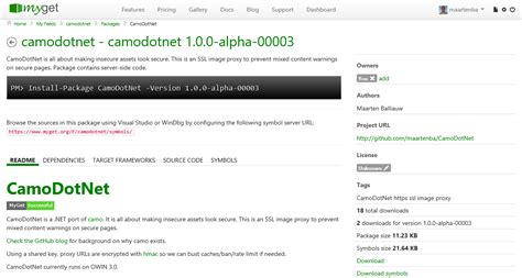 Install Myget · Integrations Directory · Github