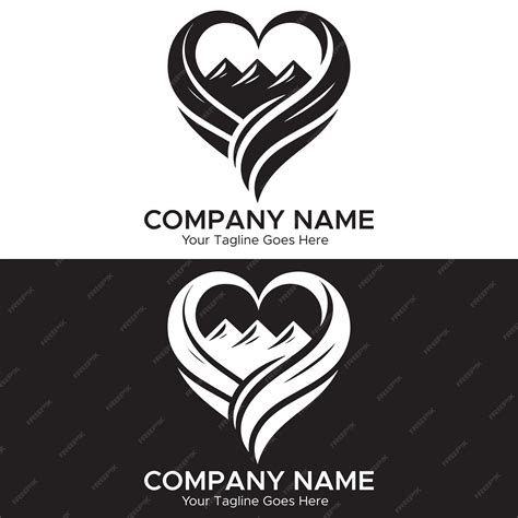 Premium Vector Free Vector Black And White Heart Logo Design Template