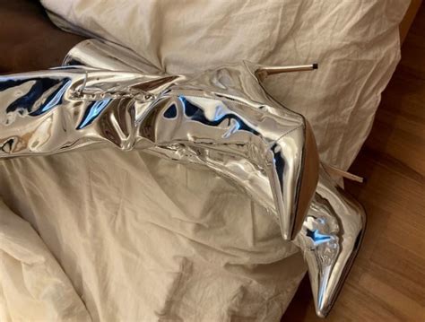 Silver High Heel Patent Boots Porn Pictures Xxx Photos Sex Images Pictoa