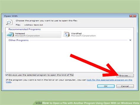 How To Open A File With Another Program On Windows Vista Using Open