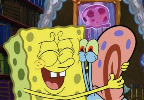 Spongebob Hugs Gary So Tight His Shell Bends R Spongebob