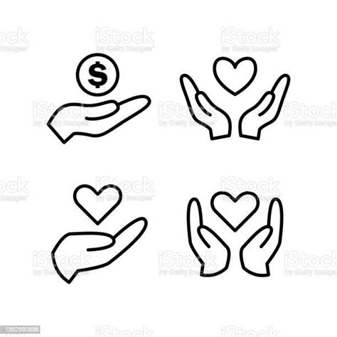 기부 아이콘 디자인 벡터 템플릿 그림 기호 및 기호 Eps 10 흰색 배경 Charitable Foundation에 대한 스톡 벡터 아트 및 기타 이미지