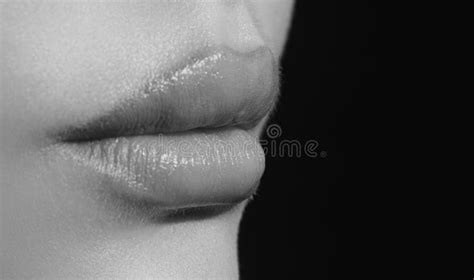 Full Lips Gloss Of Lips And Womans Mouth Sensual Lips Stock Image Image Of Seductive Glam