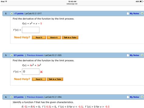 Solved Find The Derivative Of The Function By The Limit