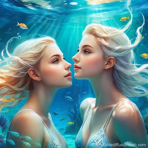 Fantasy Underwater Scene Of Two Young Lesbians Stable Diffusion Online