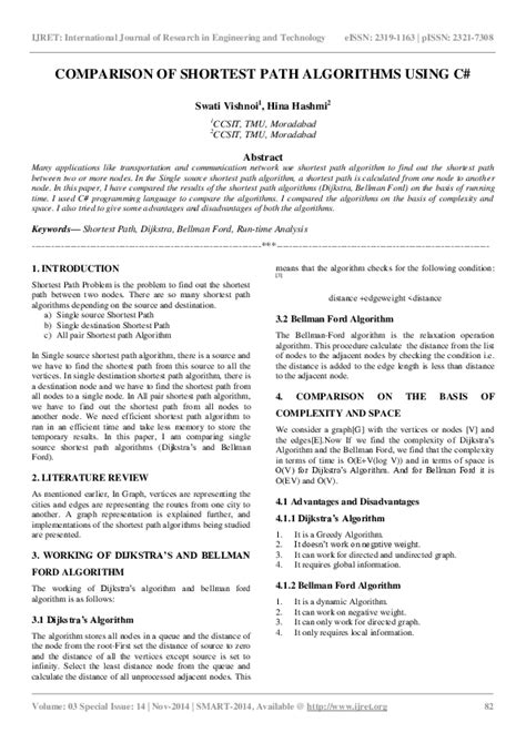 Pdf Comparison Of Shortest Path Algorithms Using C