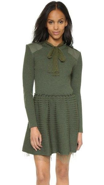Red Valentino Ribbed Sweater Dress Bow Sweater Dress Valentino Knit