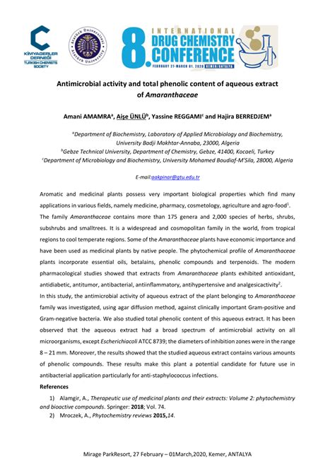 Pdf Antimicrobial Activity And Total Phenolic Content Of Aqueous