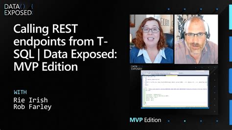 Calling Rest Endpoints From T Sql Data Exposed Mvp Edition Youtube