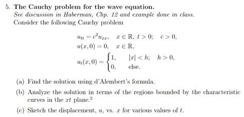 Solved The Cauchy Problem For The Wave Equationsee