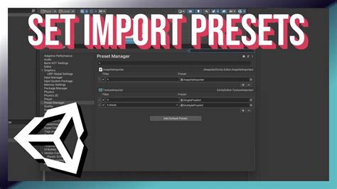How To Set Default Import Presets For Texture Files Png In Unity 2022