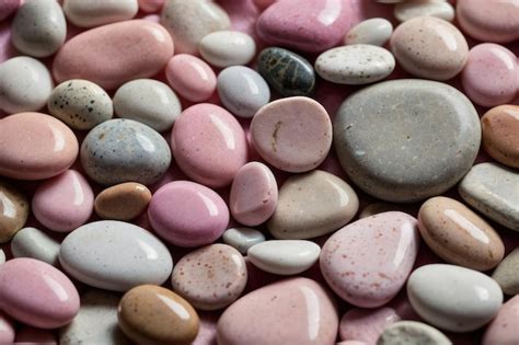 Assorted Colorful Pebbles Closeup Premium Ai Generated Image
