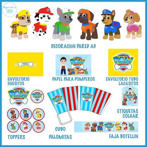 Kit Imprimible Candy Bar Paw Patrol Patrulla Canina Editable En Venta