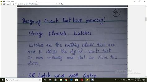 lecture 17a introduction to sequential logic circuits youtube