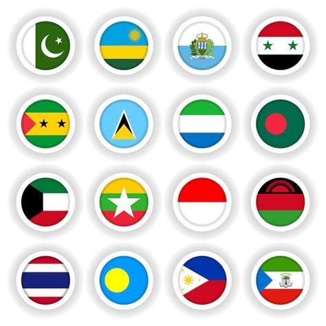 Premium Vector Country Flags In Round Button
