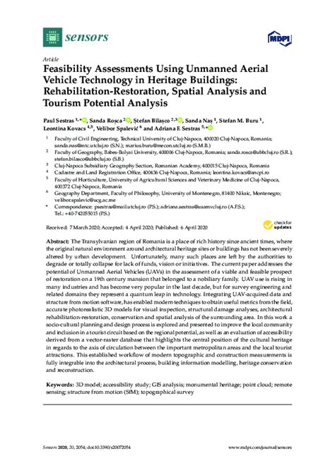 Pdf Feasibility Assessments Using Unmanned Aerial Vehicle Technology