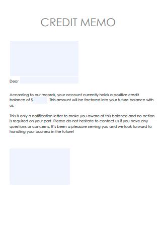 FREE Credit Memo Samples To Download