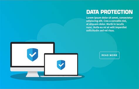 Premium Vector Data Protection Landing Page Template