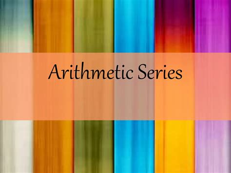 Arithmetic Mean And Series Pptx