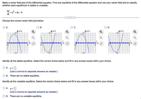 Solved Make A Vector Field Plot Of The Differential Chegg Com