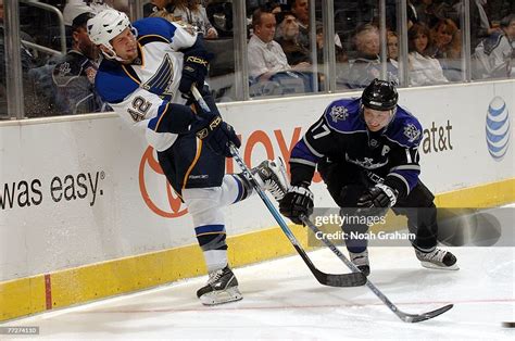 David Backes Of The St Louis Blues Passes The Puck As Lubomir News