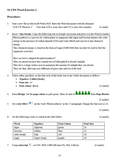 Word Ex1 Procedures Pdf