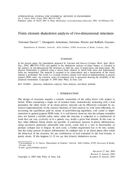 Pdf A Residual Stress Decomposition Based Method For The Shakedown