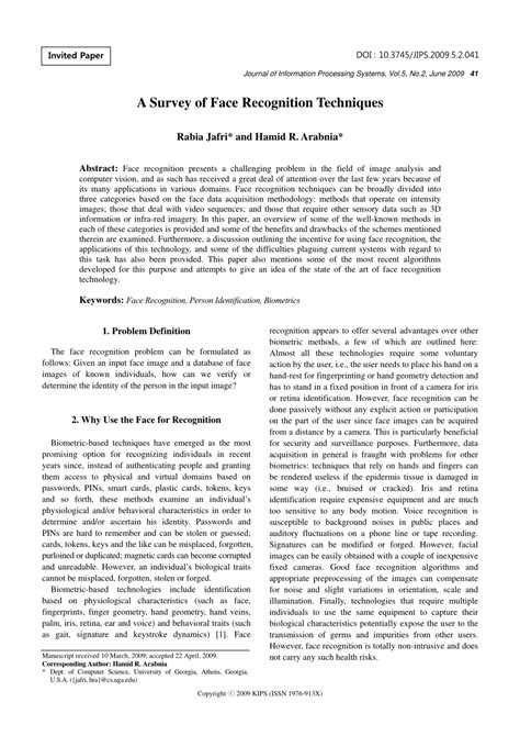 Pdf A Survey Of Face Recognition Techniques