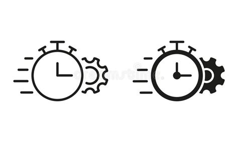 Cog Wheel And Watch Deadline Settings Control Time And Efficiency Pictogram Gear And Clock