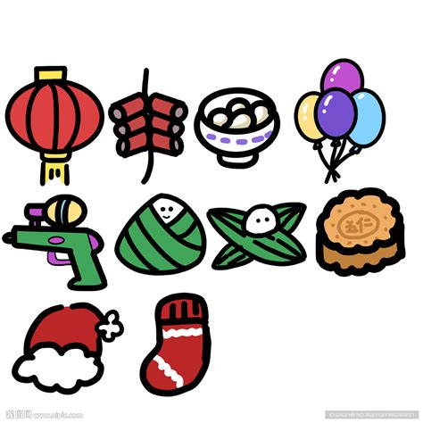 节日简笔画免扣元素设计图 广告设计 广告设计 设计图库 昵图网